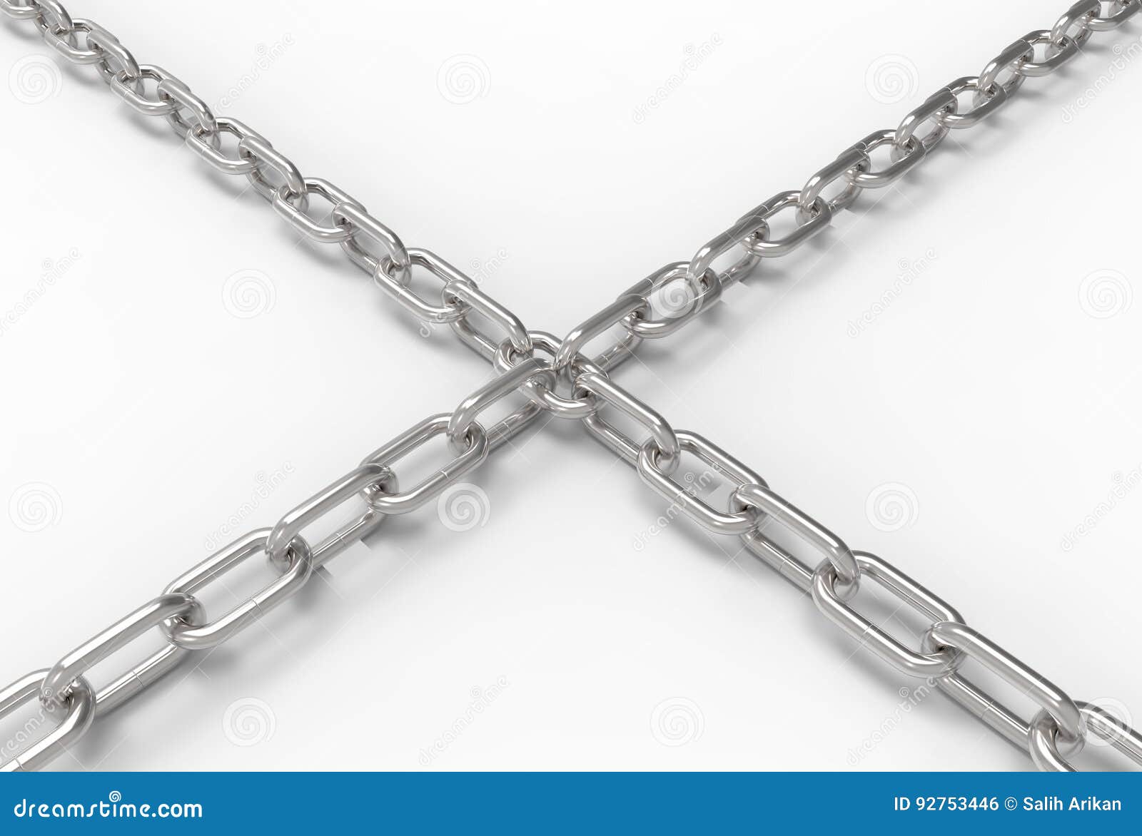 Iron Chain Isolated on White Background. 3D Illustrating. Stock ...