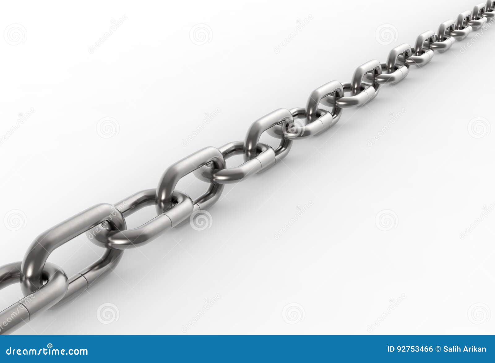 Iron Chain Isolated on White Background. 3D Illustrating. Stock ...