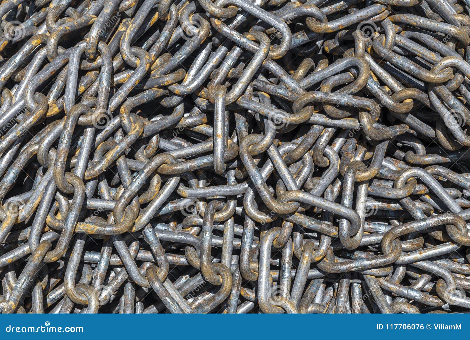 Iron chain, large stack. stock photo. Image of conceptual - 117706076