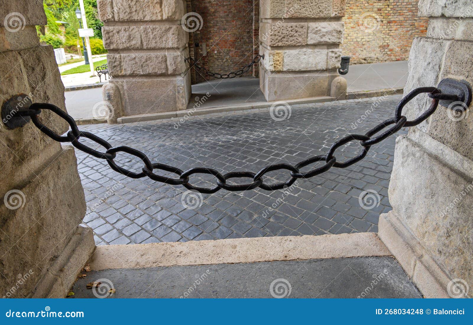 Iron Chain Links stock photo. Image of 2022, cobblestones - 268034248