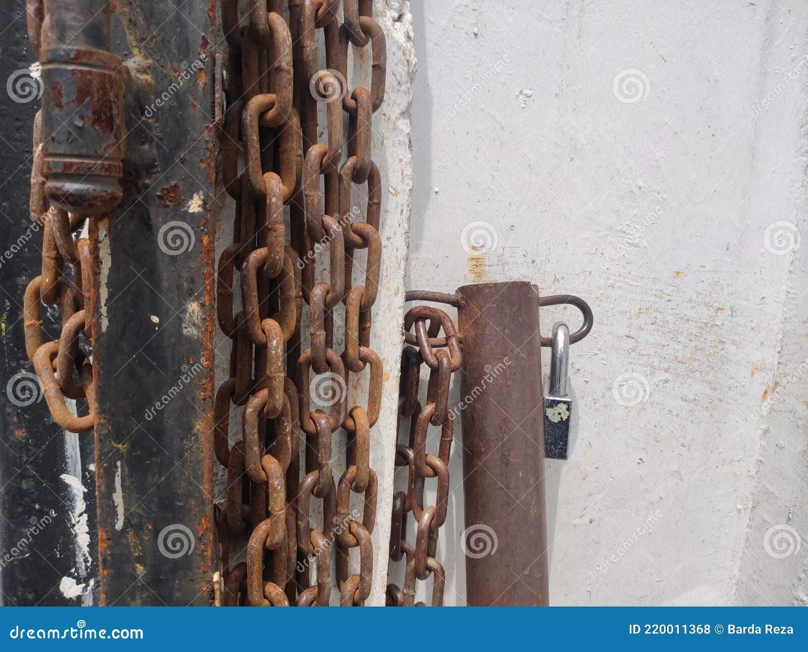 Iron and Chain Portrait on a White Wall Stock Photo - Image of chain ...