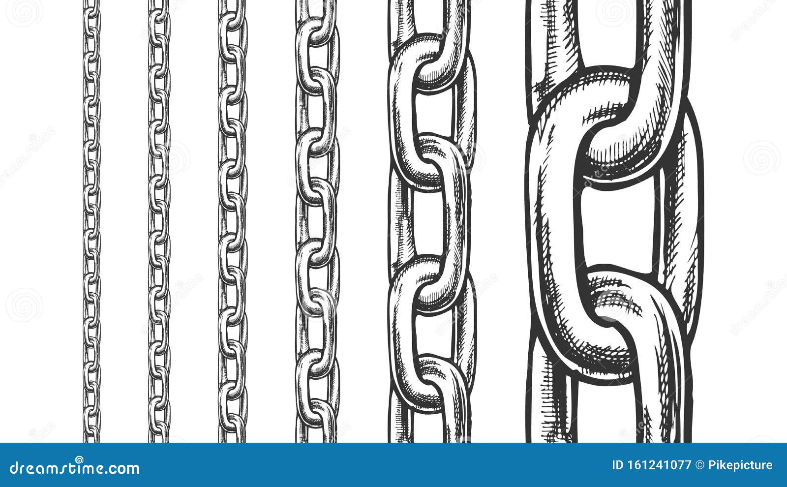 Iron Chain Seamless Pattern in Different Scale Vector Stock Vector ...