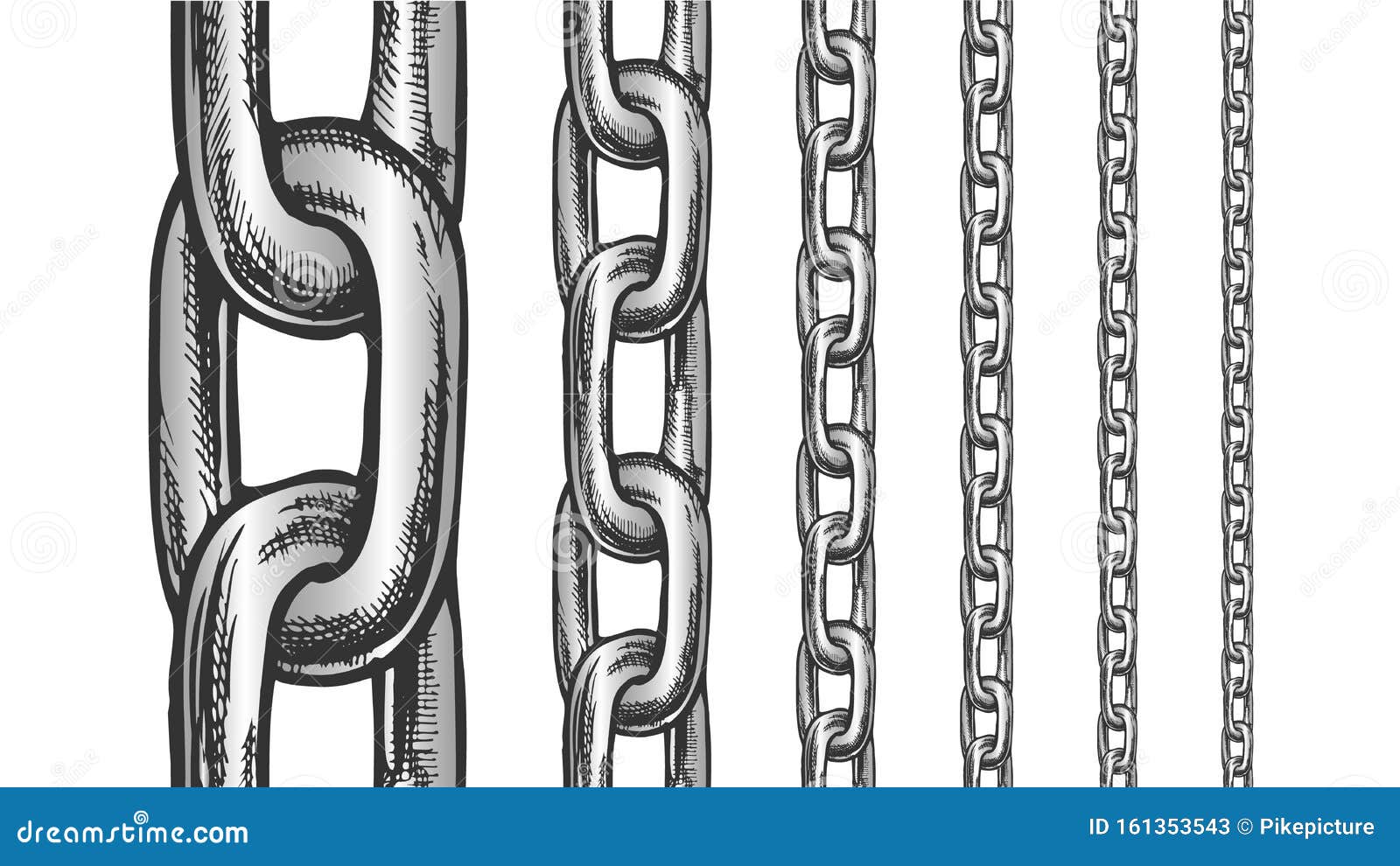 Iron Chain Seamless Pattern in Different Scale Vector Stock Vector ...