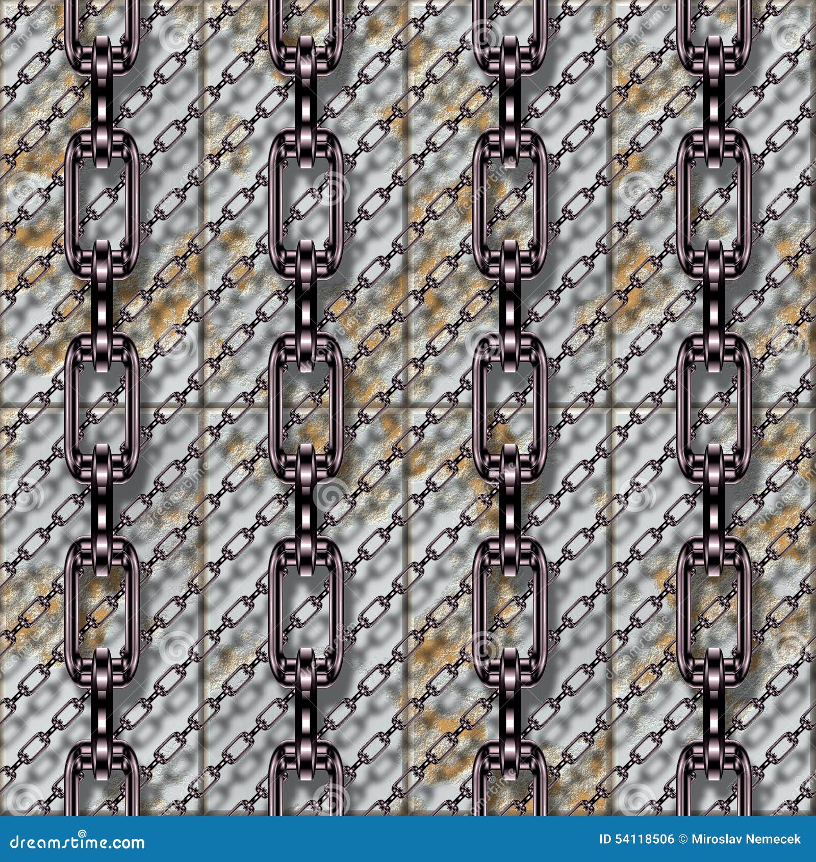 Iron Chains with Metal Panels Seamless Texture Stock Illustration ...