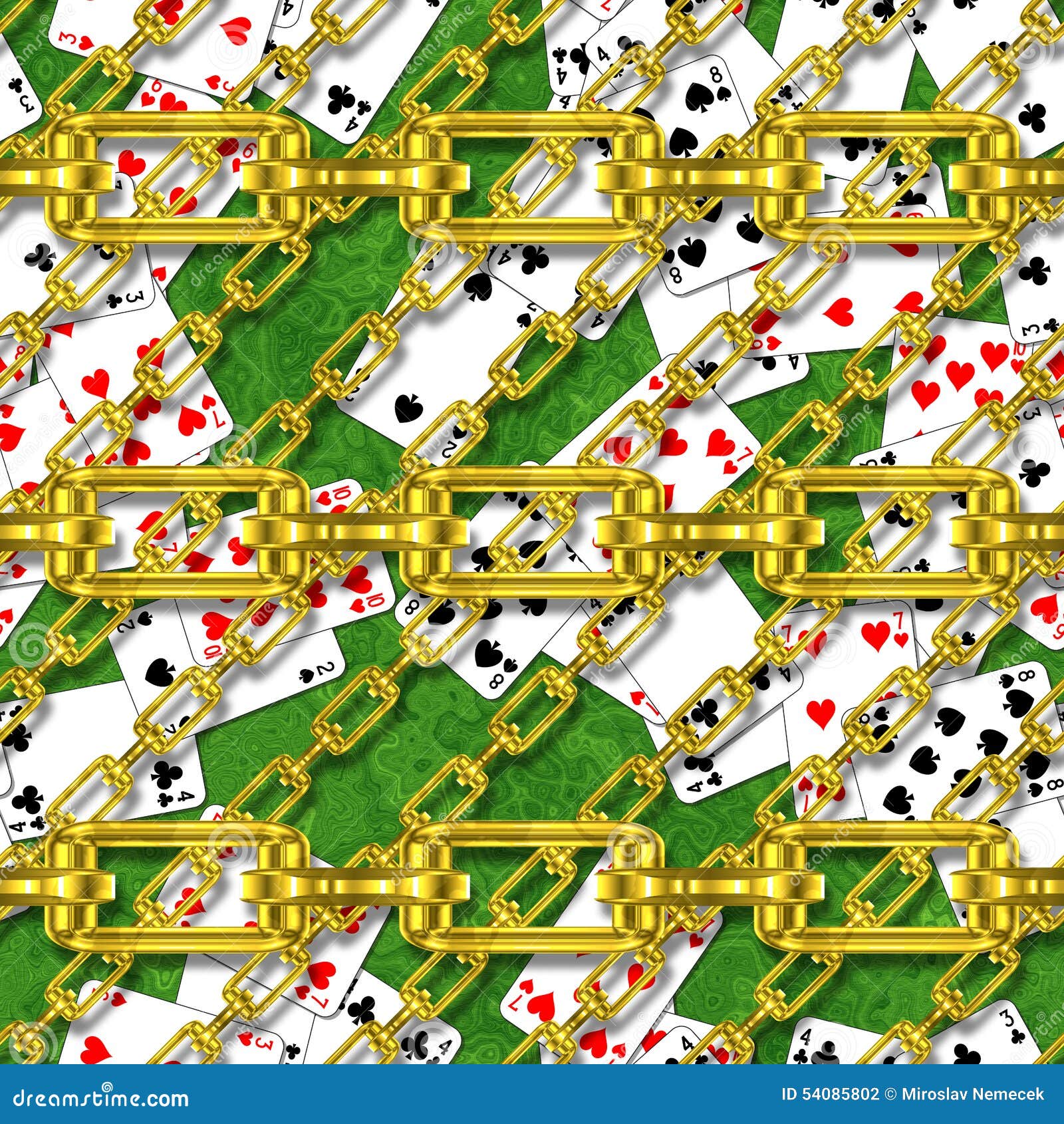 Iron Chains with Playing Cards Seamless Texture Stock Illustration ...