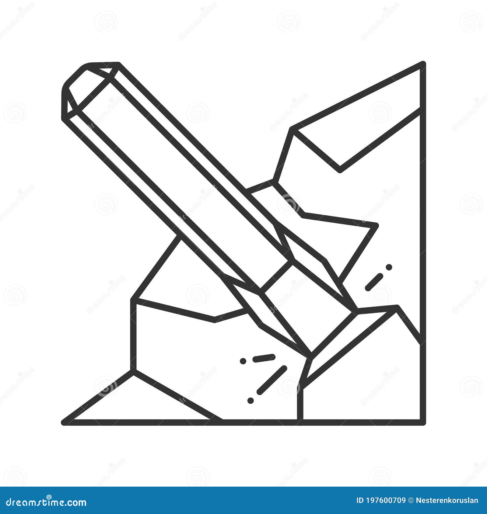 Iron Chisel Linear Icon. Thin Line Illustration Stock Vector ...