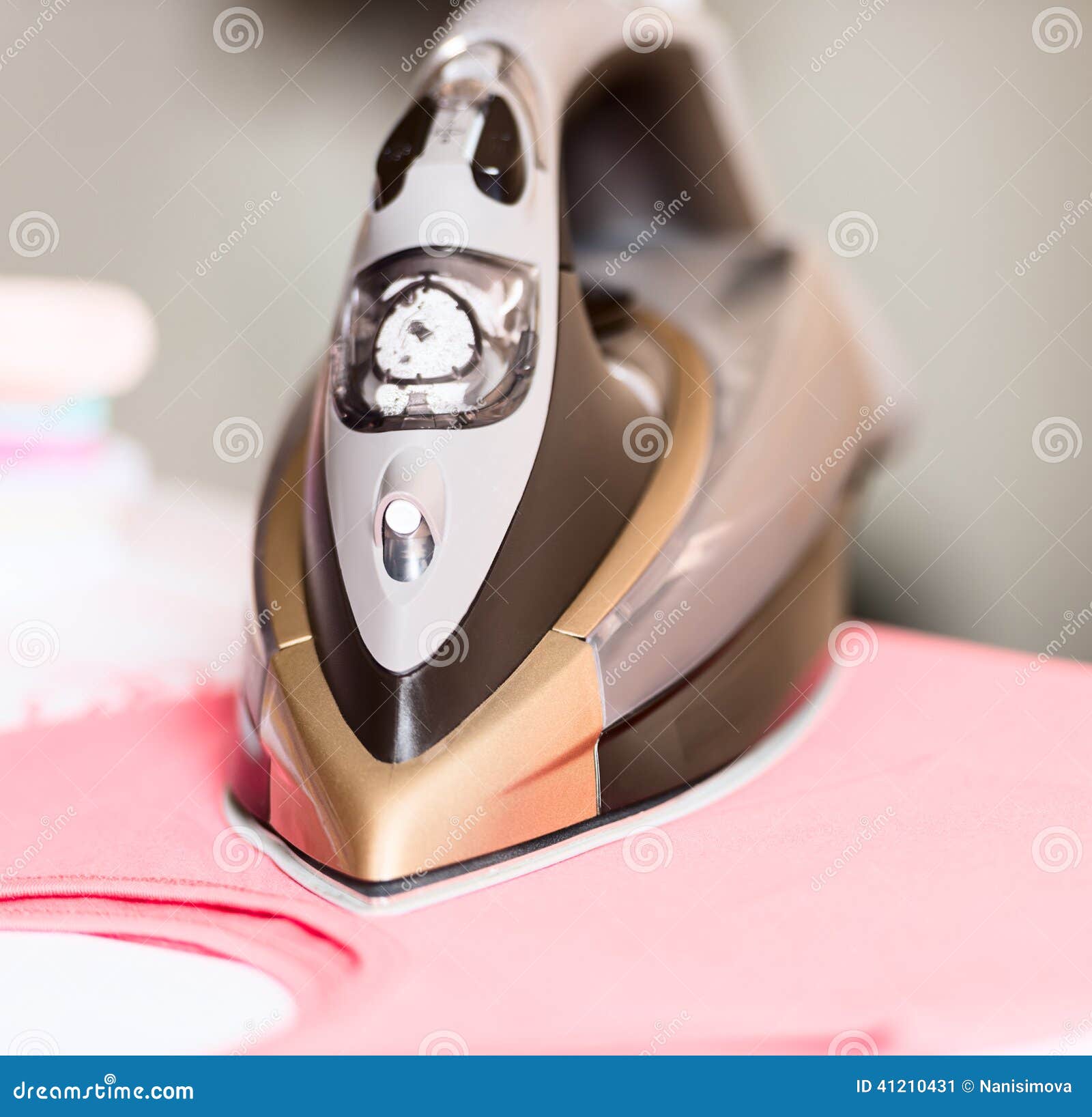 Iron and Cloth on Ironing Table Stock Image - Image of blue, laundry ...