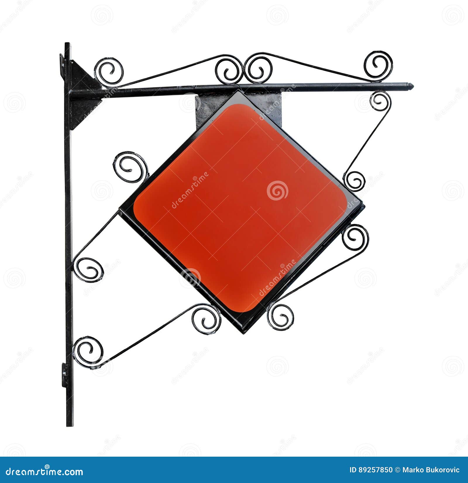 Iron Commercial Signboard Isolated on White Stock Photo - Image of ...