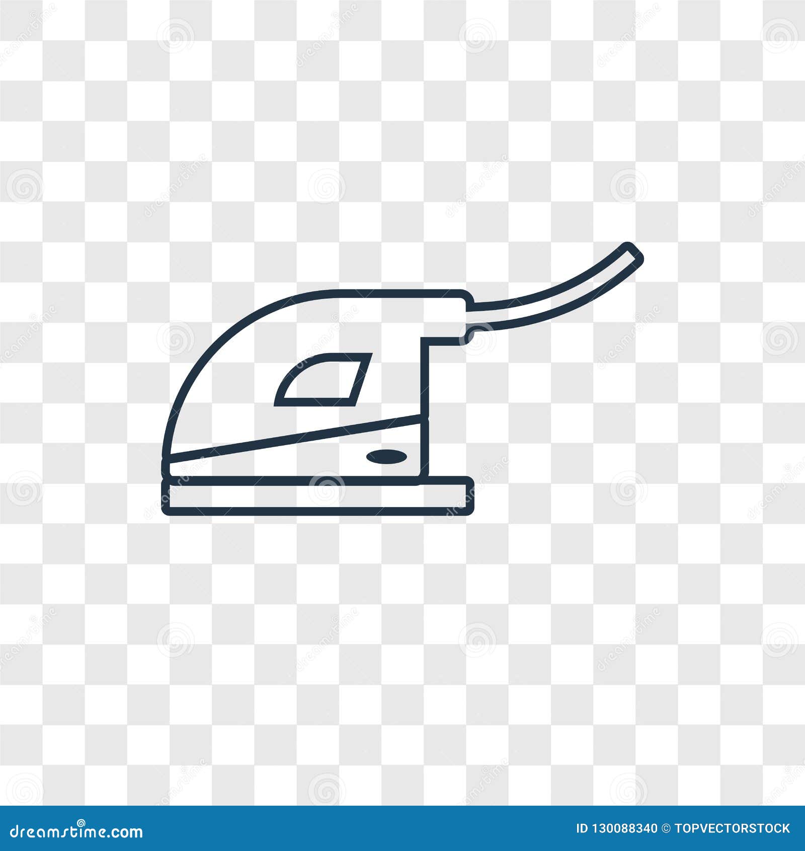 Iron Concept Vector Linear Icon Isolated on Transparent Background ...