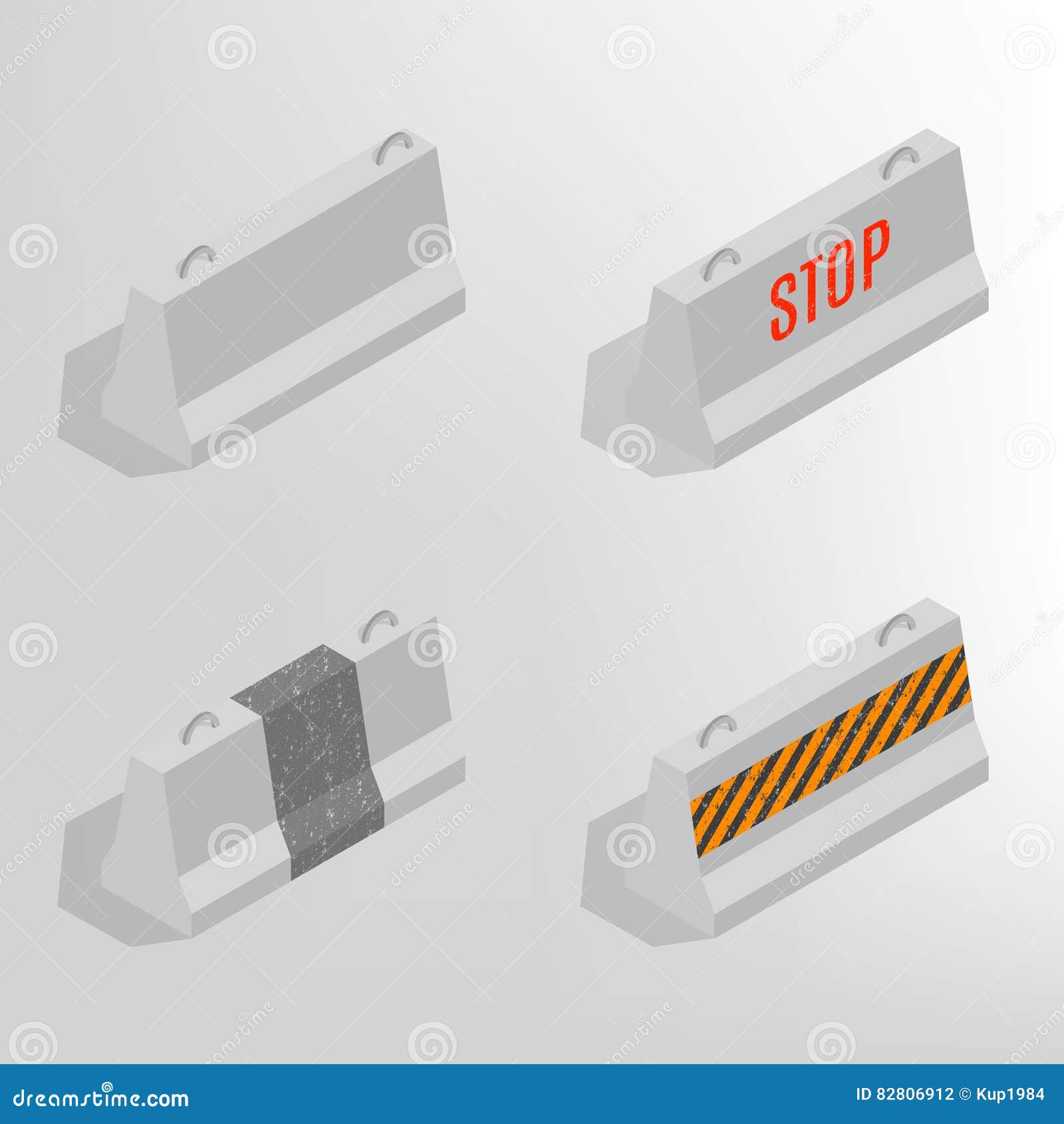 Iron Concrete Block Isometric, Vector Illustration. Stock Vector ...