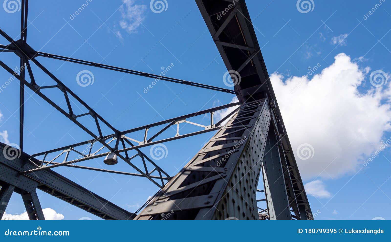 Iron Construction of the Bridge Against the Blue Sky Stock Image ...