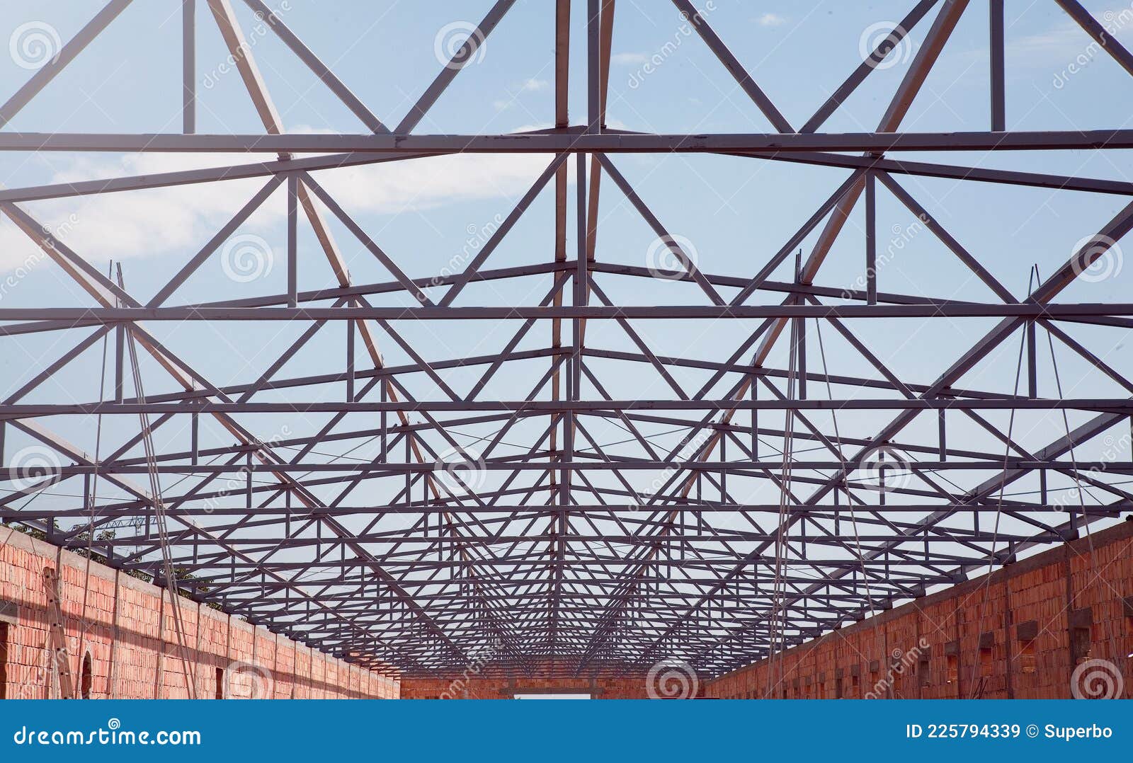 Iron Construction Frame of Industrial Storage Building Under ...