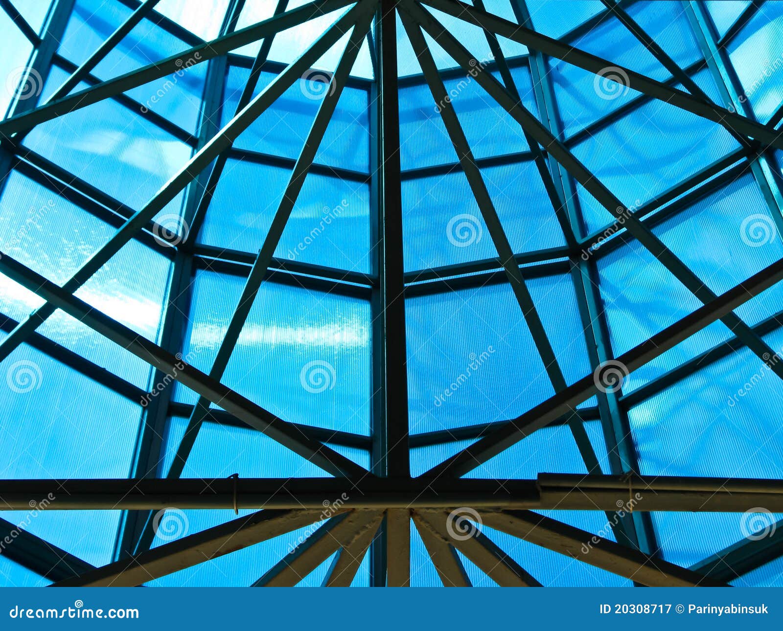 Iron Construction Inside the Roof Stock Image - Image of lines ...