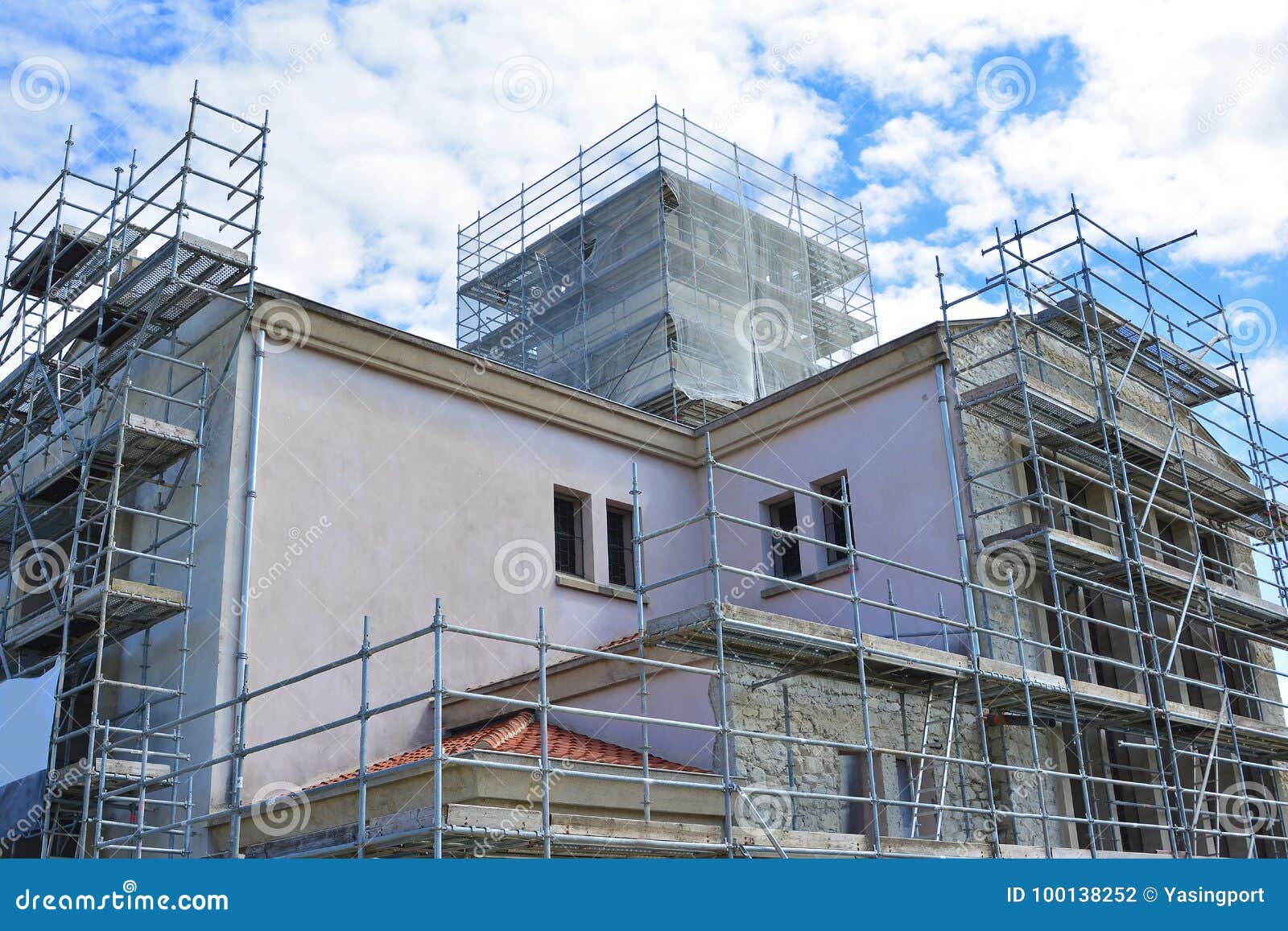 Iron Construction Scaffolding Stock Photo - Image of frame, concrete ...