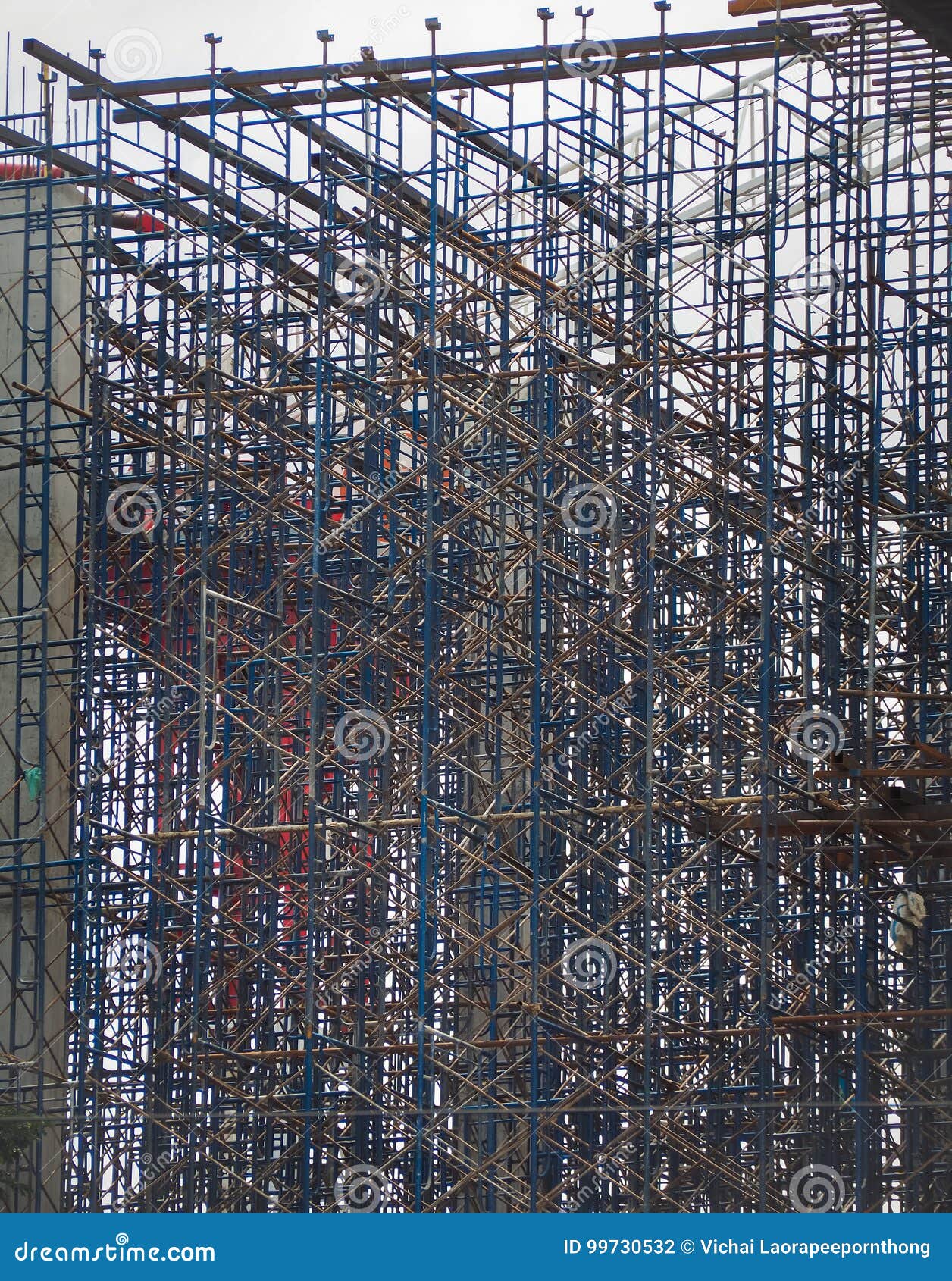 Iron Construction Scaffolding Stock Photo - Image of development, mall ...