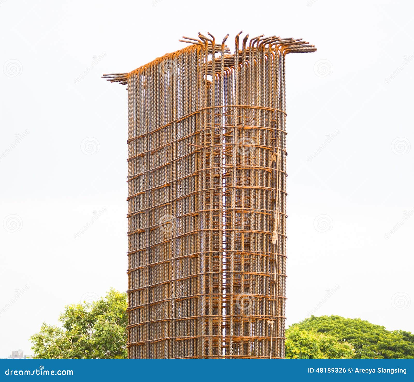 Iron Construction To Construct Concrete Pole Stock Photo - Image of ...