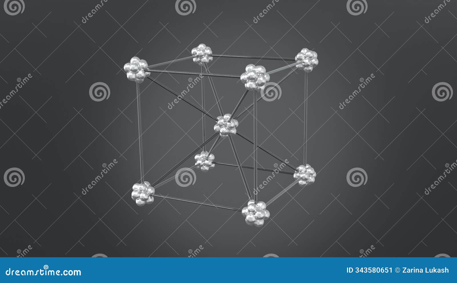 Iron Crystal Lattice Model 3d Illustration Stock Illustration ...