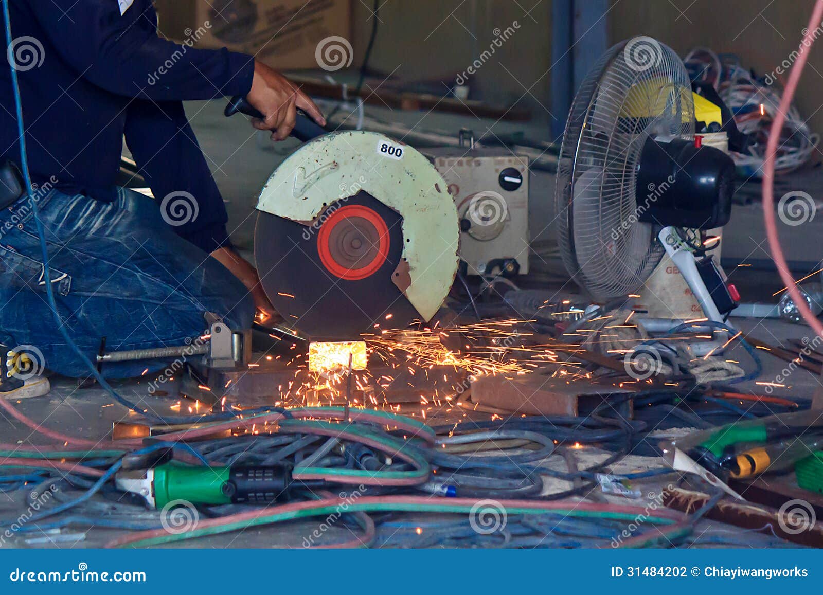 Iron cutting work stock photo. Image of electric, environment - 31484202