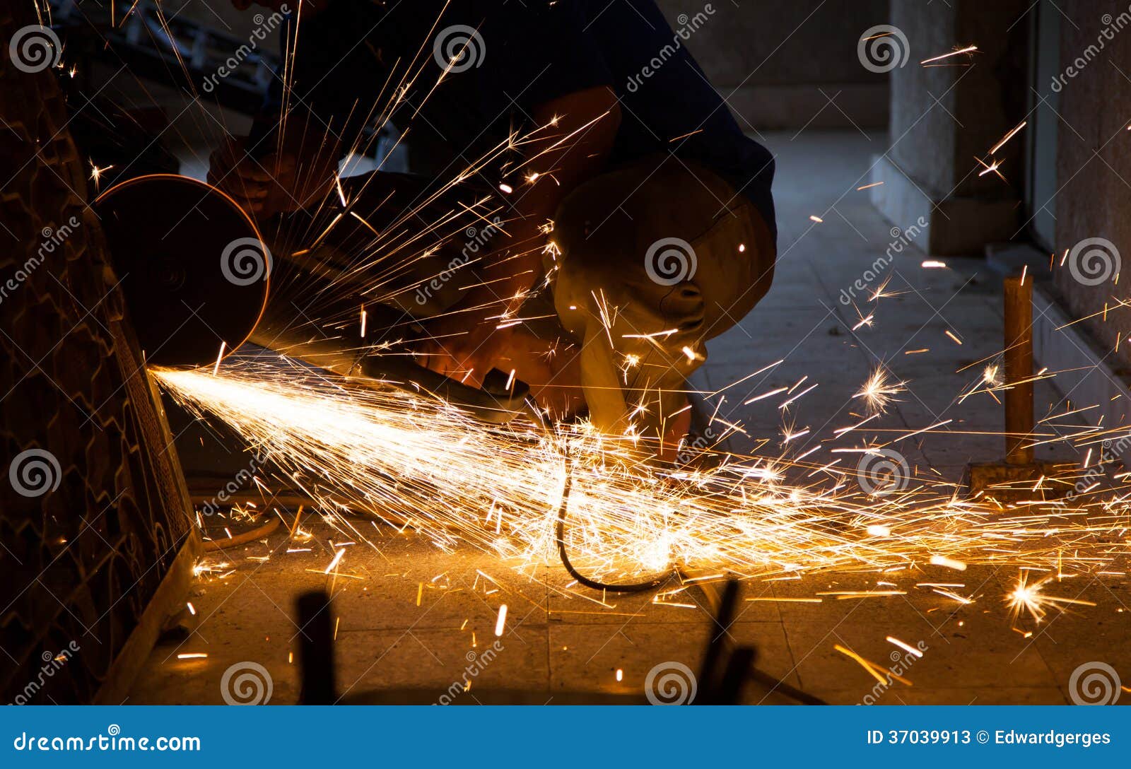 Iron Cutting stock image. Image of iron, grinder, industry - 37039913