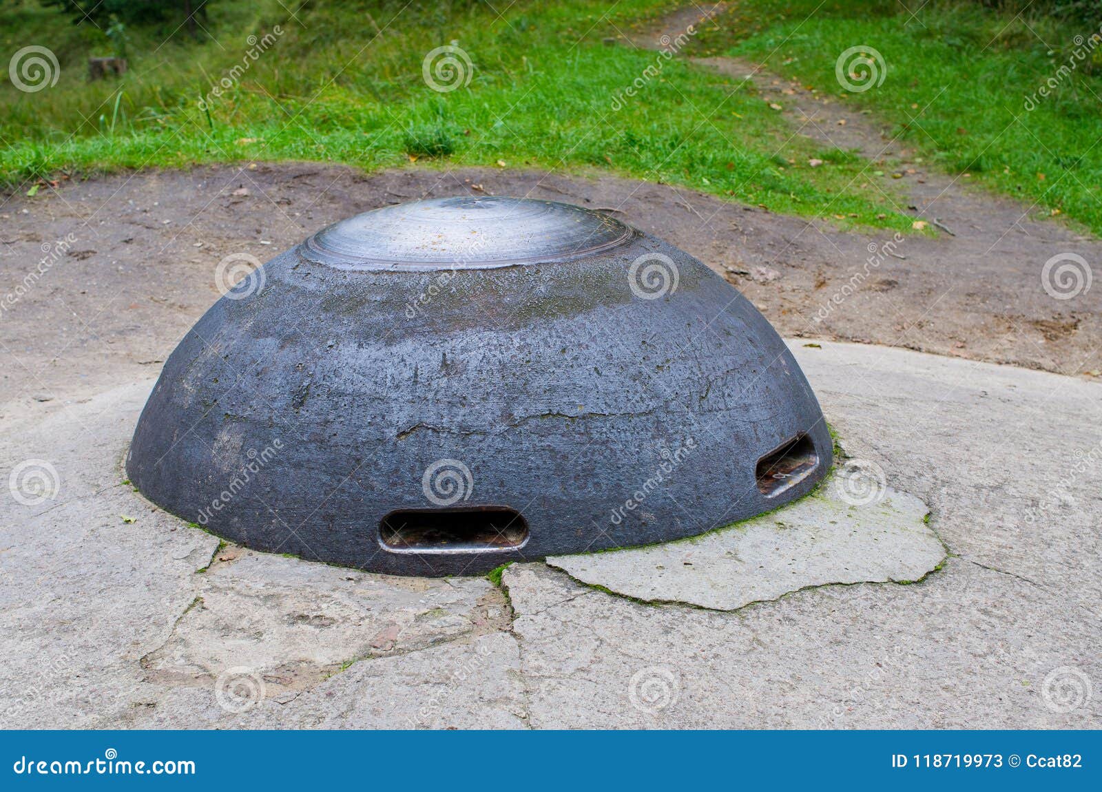 Iron dome of the bunker stock image. Image of shelter - 118719973