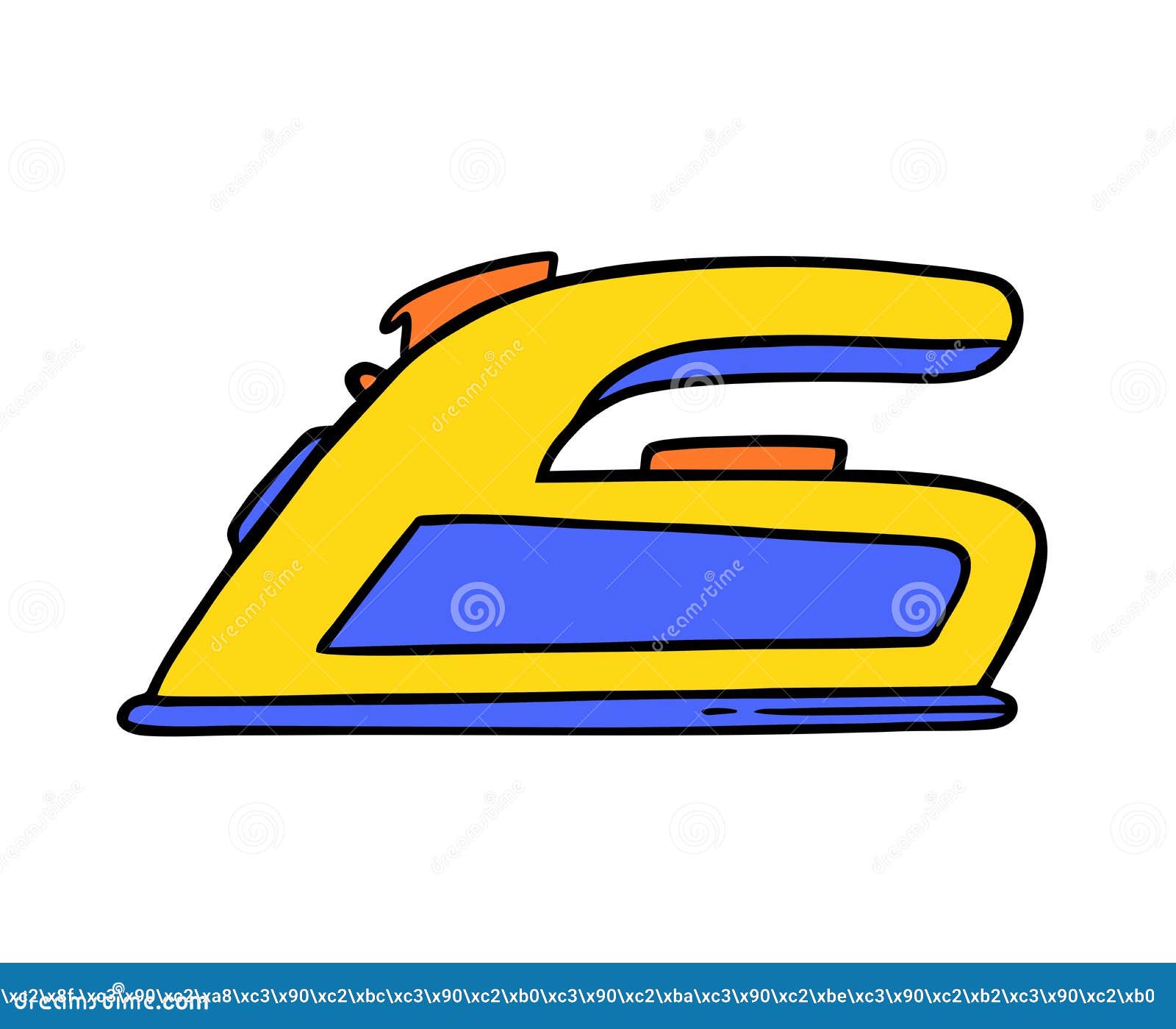 Iron Doodle Hand Made Needlework Vector Illustration on White ...