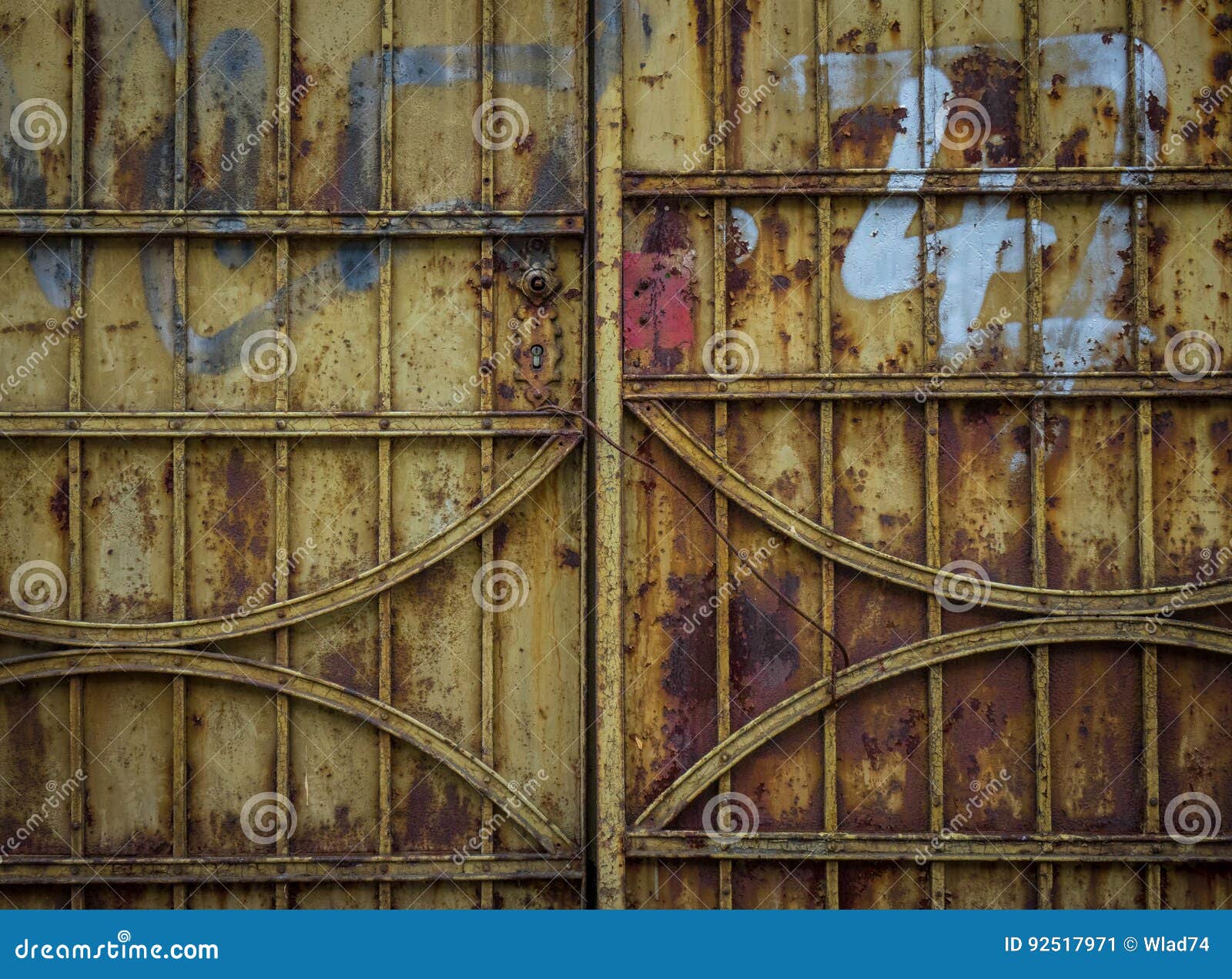Old Door Of A Dilapidated And Poorly Maintained House In Damaged White ...