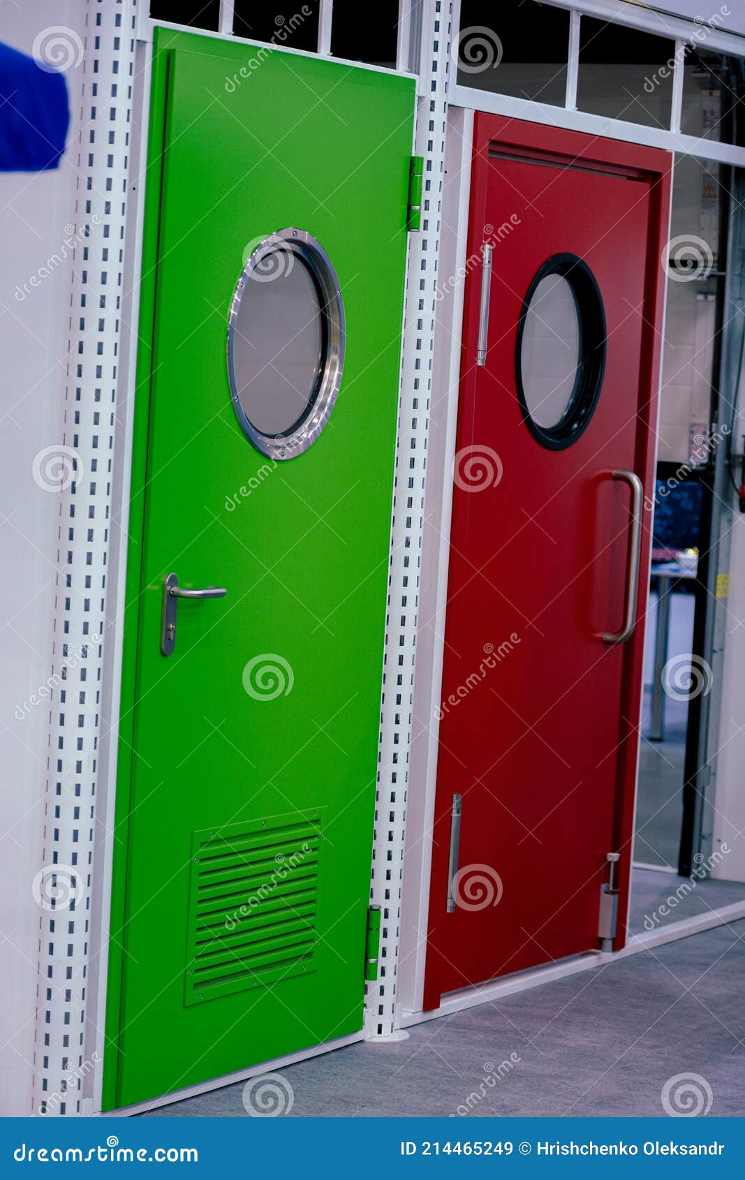 Iron Doors with a Round Observation Window Stock Image - Image of ...