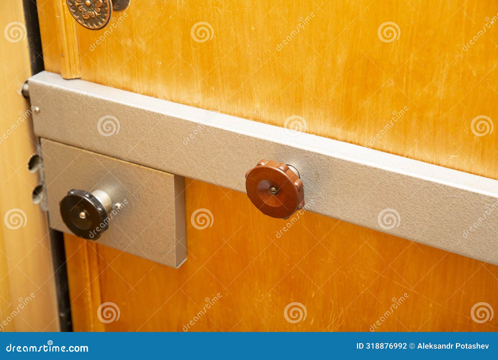 Iron Doors with Safety Locks. an Armored Door Stock Photo - Image of ...