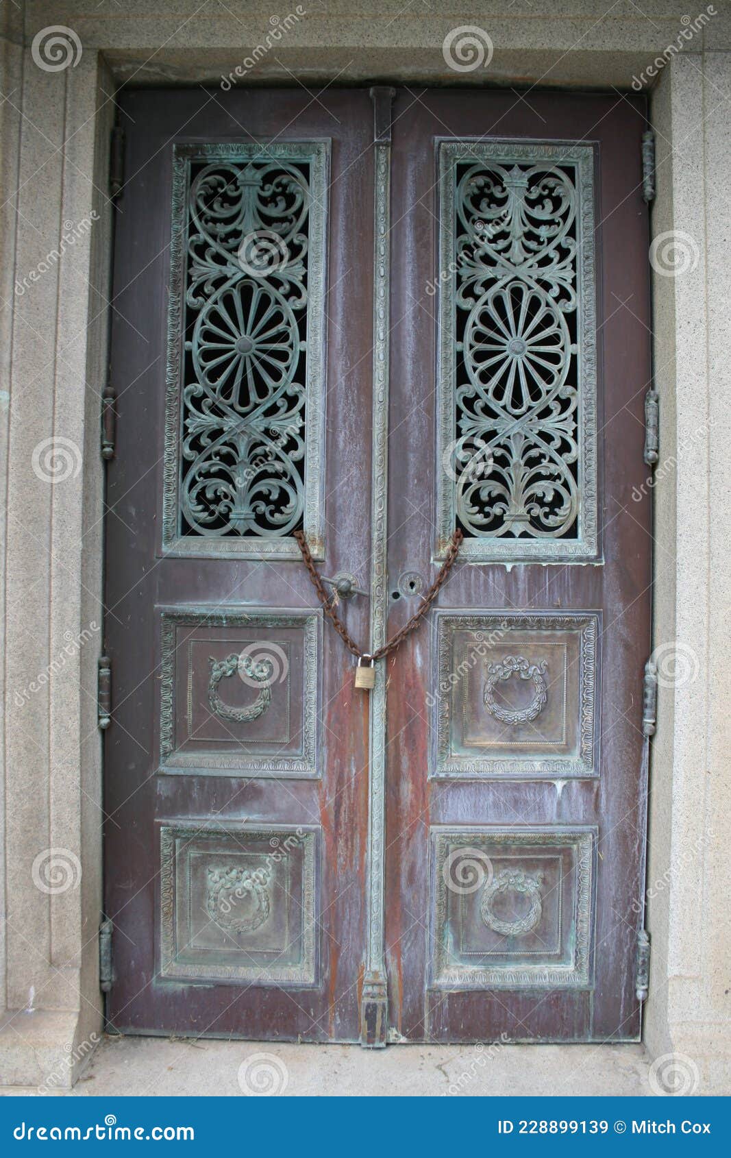 Crypt Doors stock image. Image of crypt, doors, window - 228899139