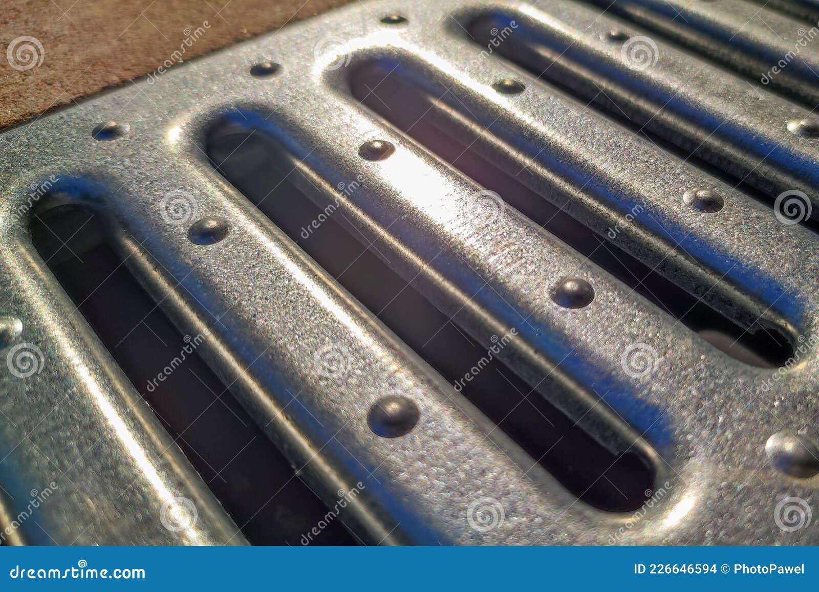 Iron Drainage Net. Drain for Water after Rain on the Sidewalk ...