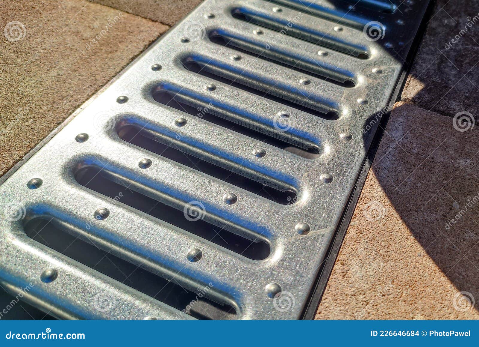 Iron Drainage Net. Drain for Water after Rain on the Sidewalk ...