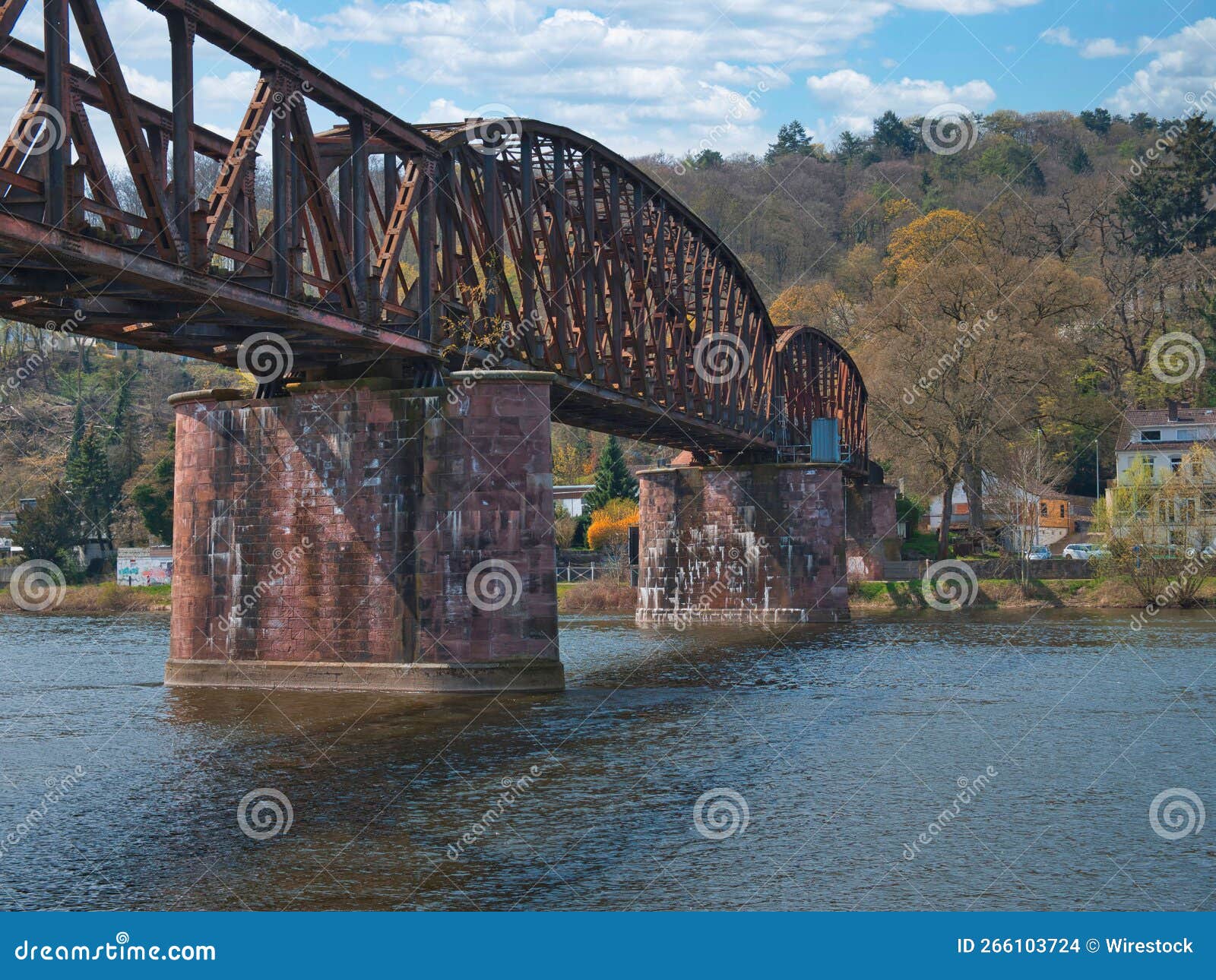 Iron Drawbridge that Spans a River Stock Photo - Image of skyline, road ...