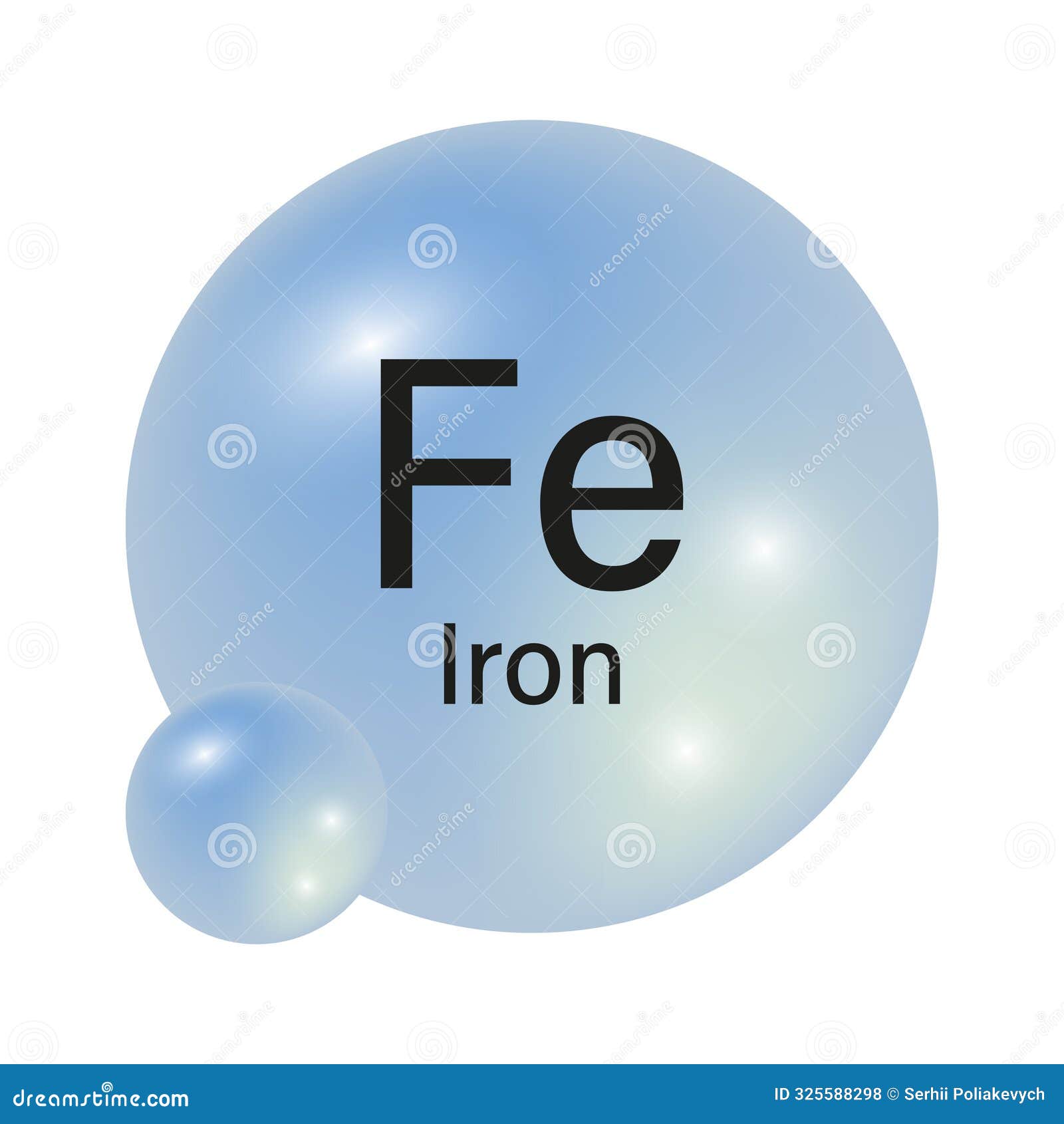 Iron Element Icon. Fe Symbol. Blue Gradient Spheres. Vector ...