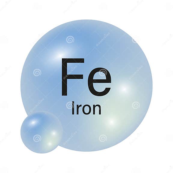 Iron Element Icon. Fe Symbol. Blue Gradient Spheres. Vector ...