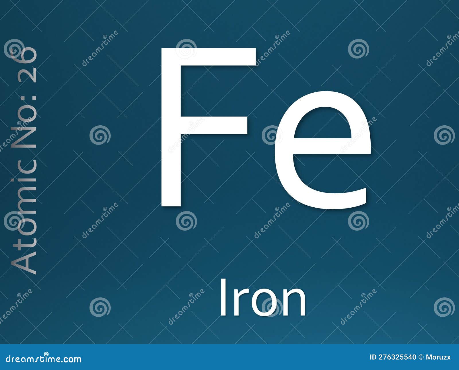 Iron Chemical Element Symbol On Blue Gradient Background Stock Illustration Illustration Of