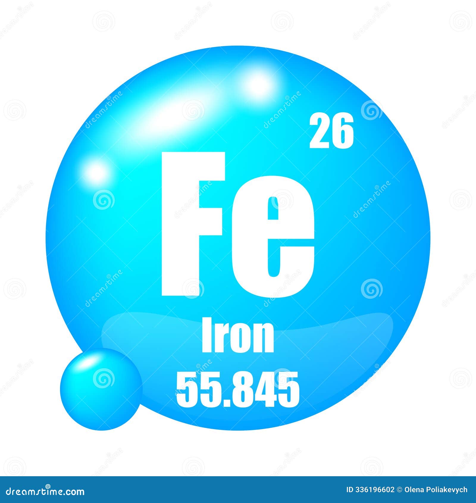 Iron Element Symbol. Fe Abbreviation. Atomic Number 26. Atomic Mass 55. ...