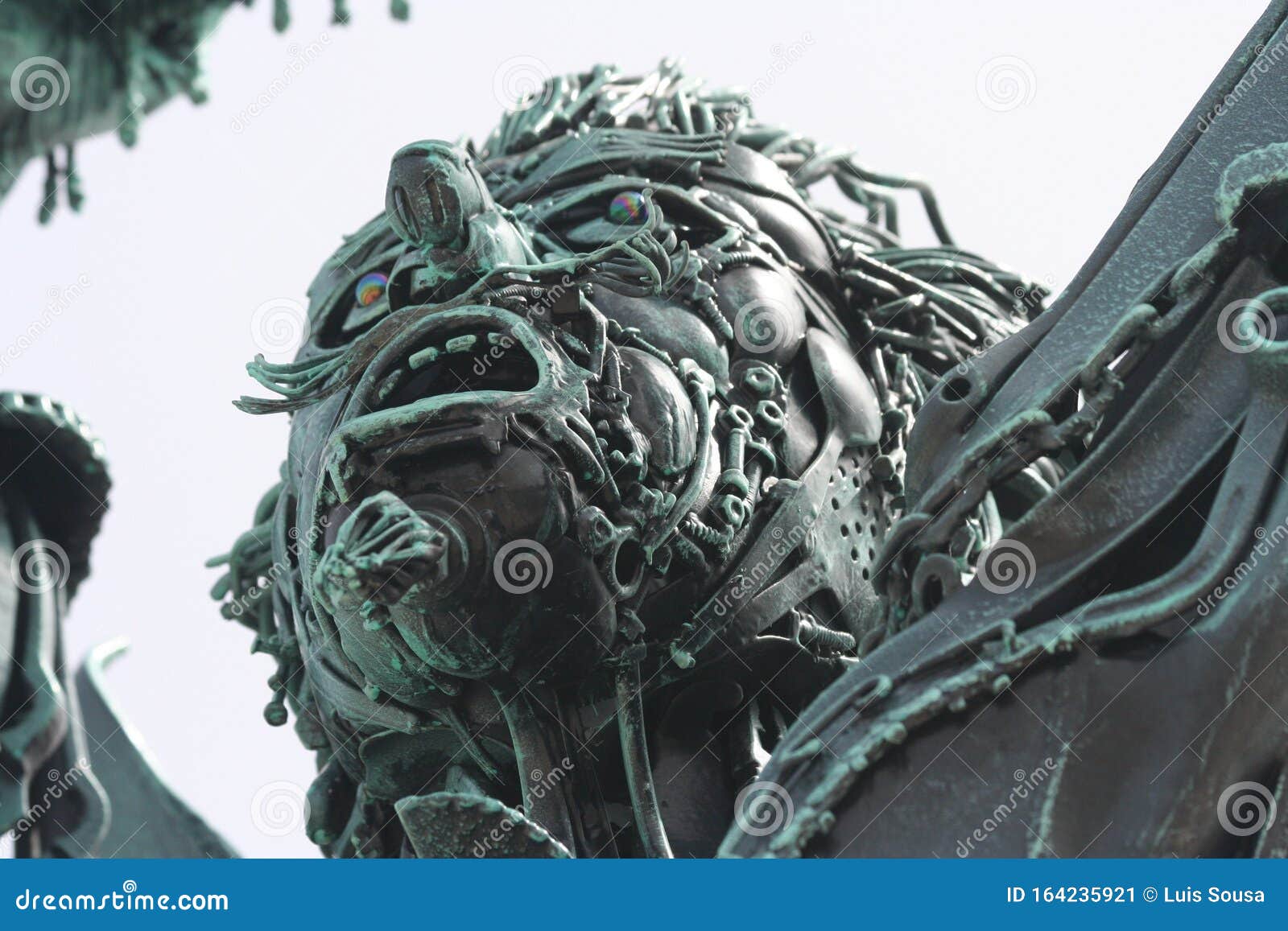 Iron face guy stock image. Image of mouth, green, iron - 164235921