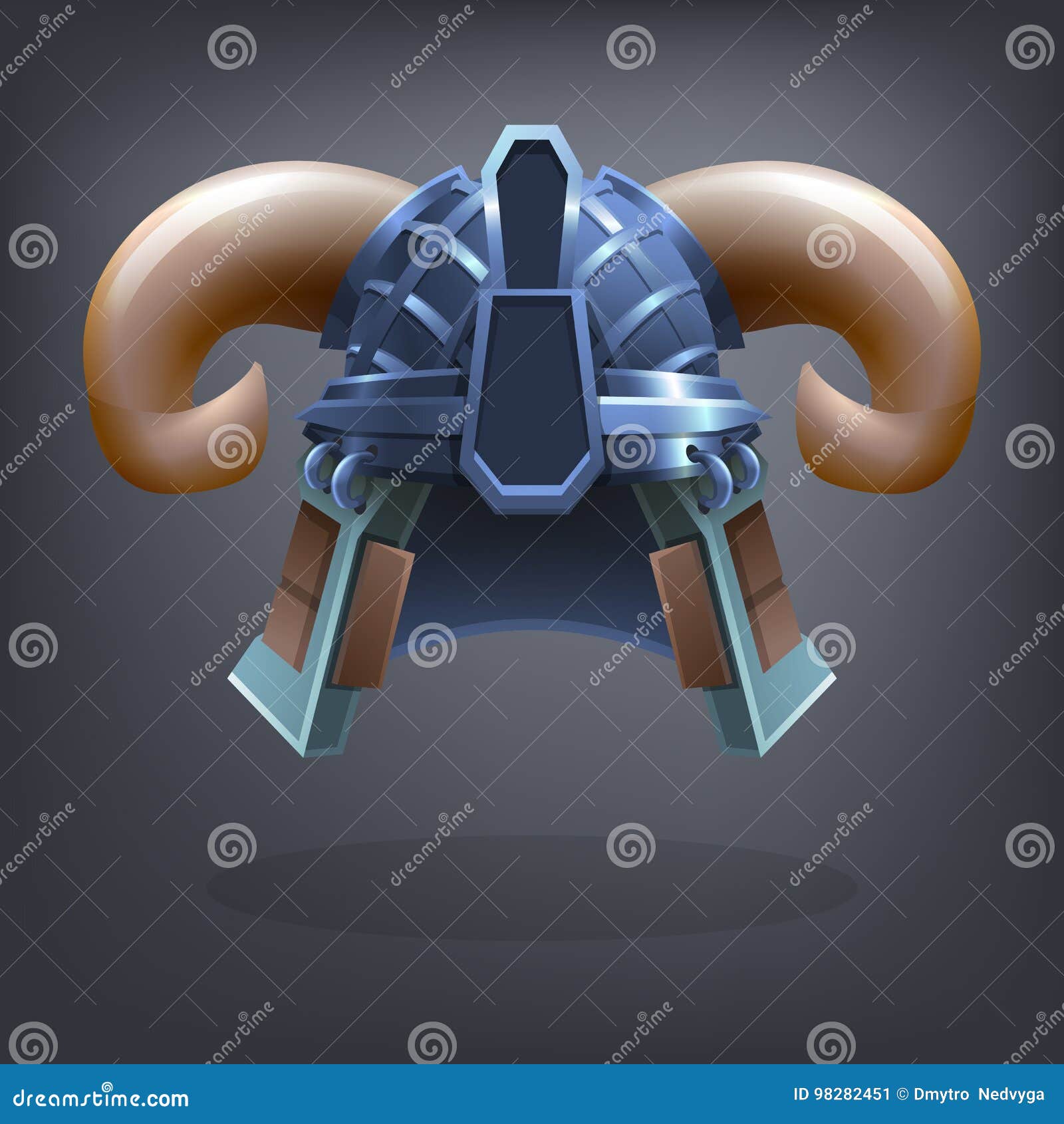 Iron Fantasy Armor Helmet for Game or Cards. Stock Vector ...