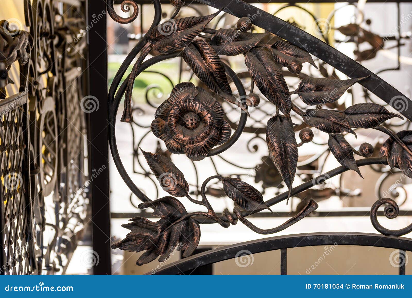 Iron fence element stock photo. Image of abstract, frame - 70181054