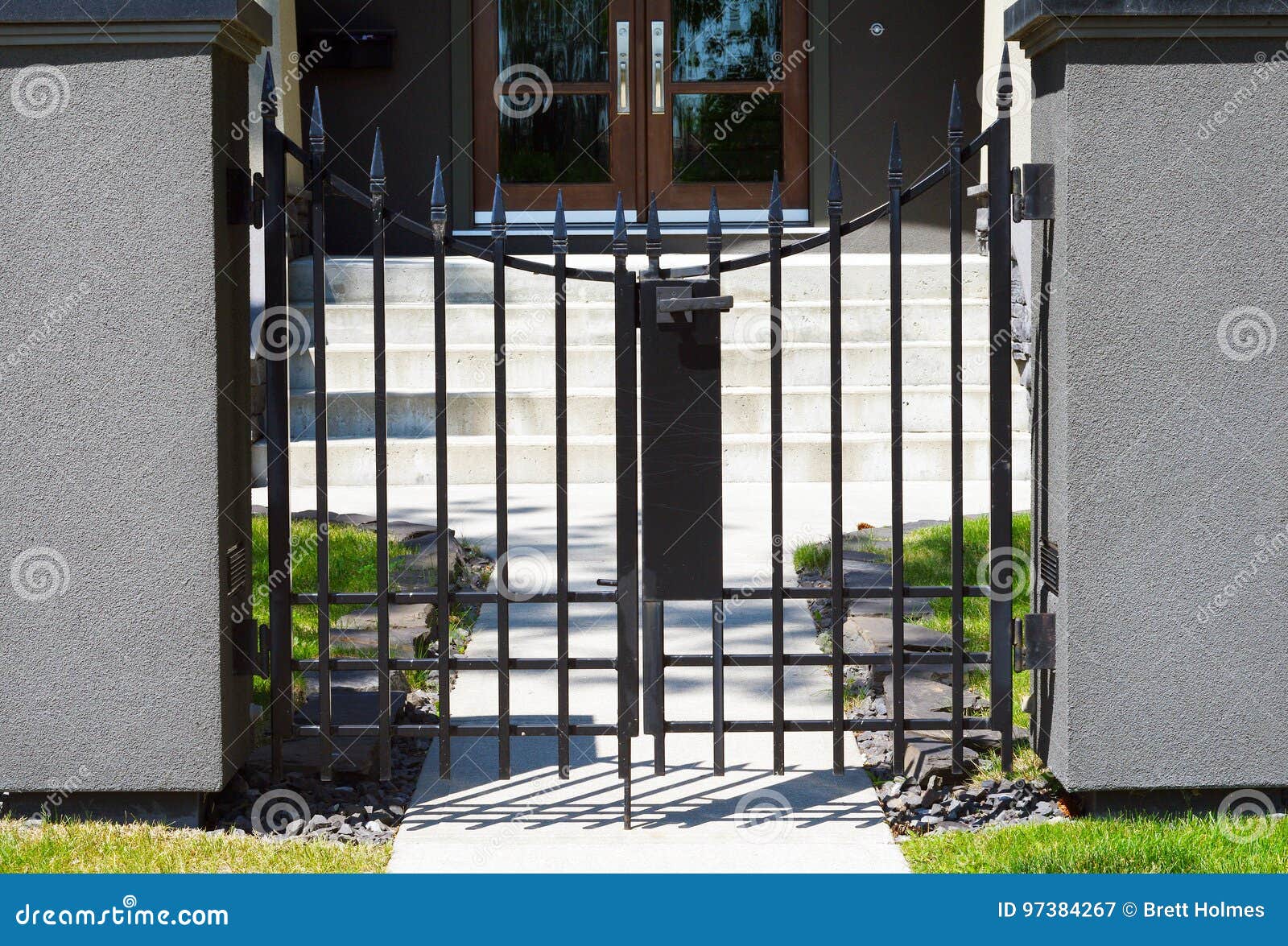 Iron fence stock image. Image of iron, door, metal, front - 97384267