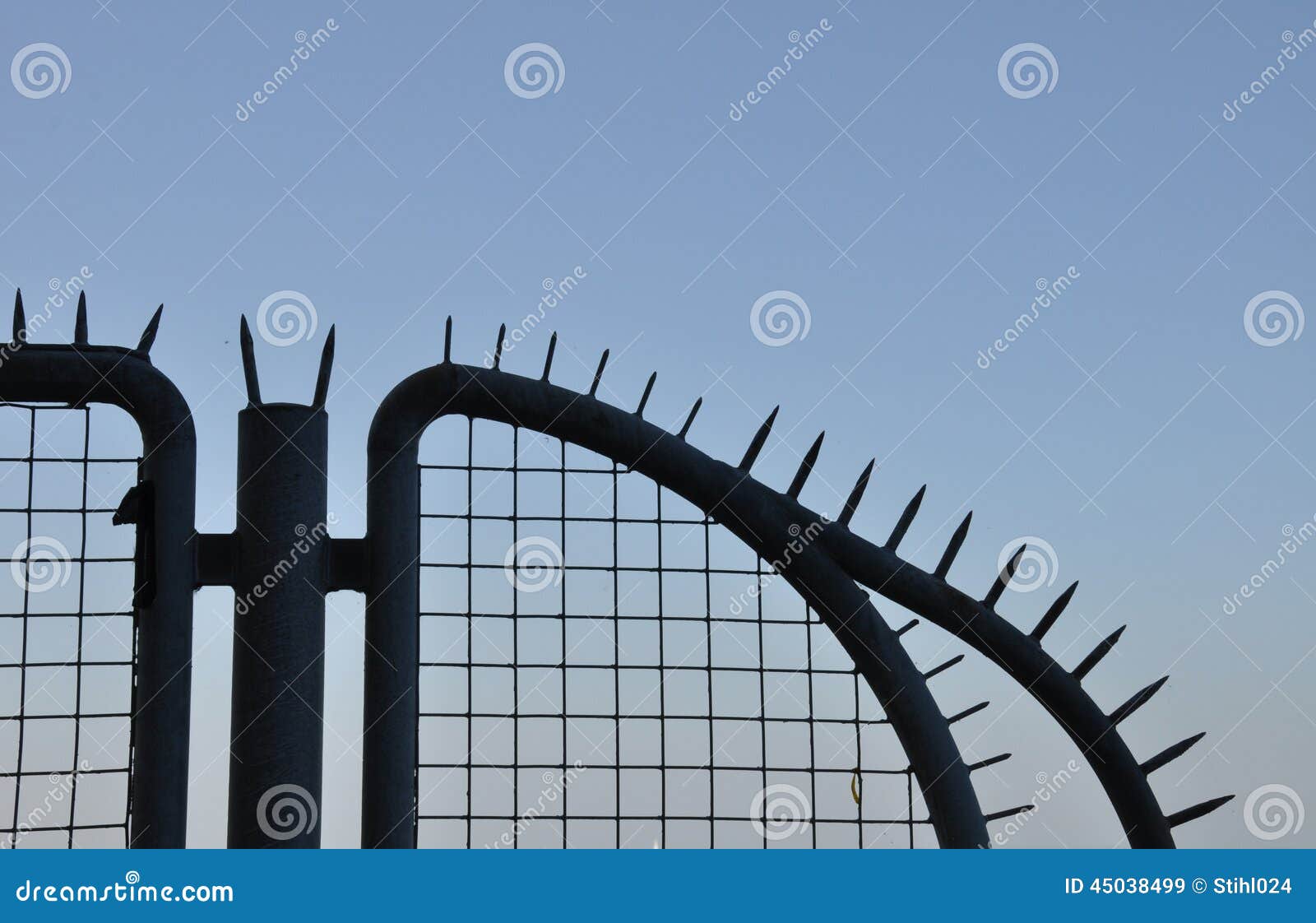 Iron fence with thorns stock image. Image of climbing - 45038499