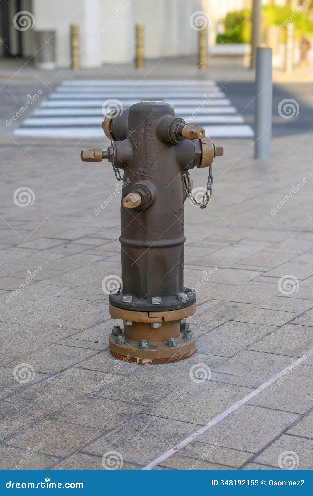 Iron Fire Hydrant on Sidewalk Stock Image - Image of pipe, urban: 348192155