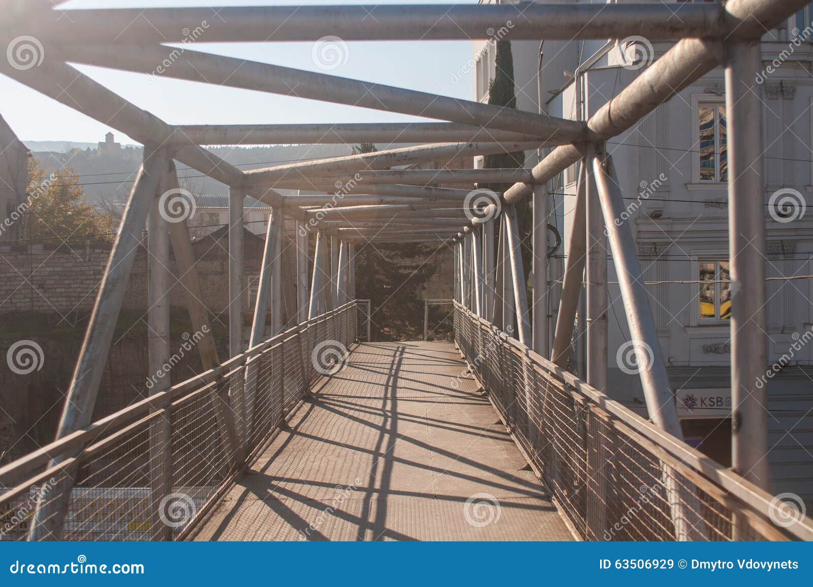 Iron Footbridge in the Sunlight Editorial Stock Image - Image of ...