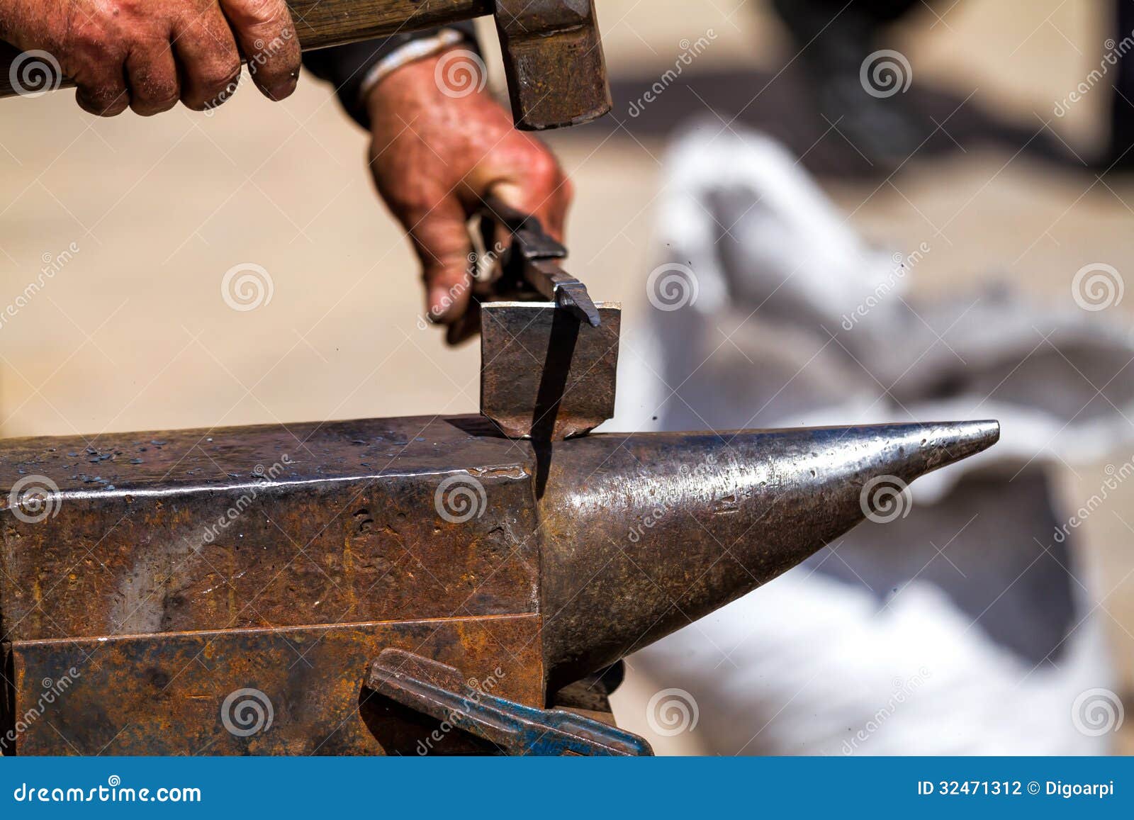 Iron forging stock photo. Image of anvil, metallic, black - 32471312