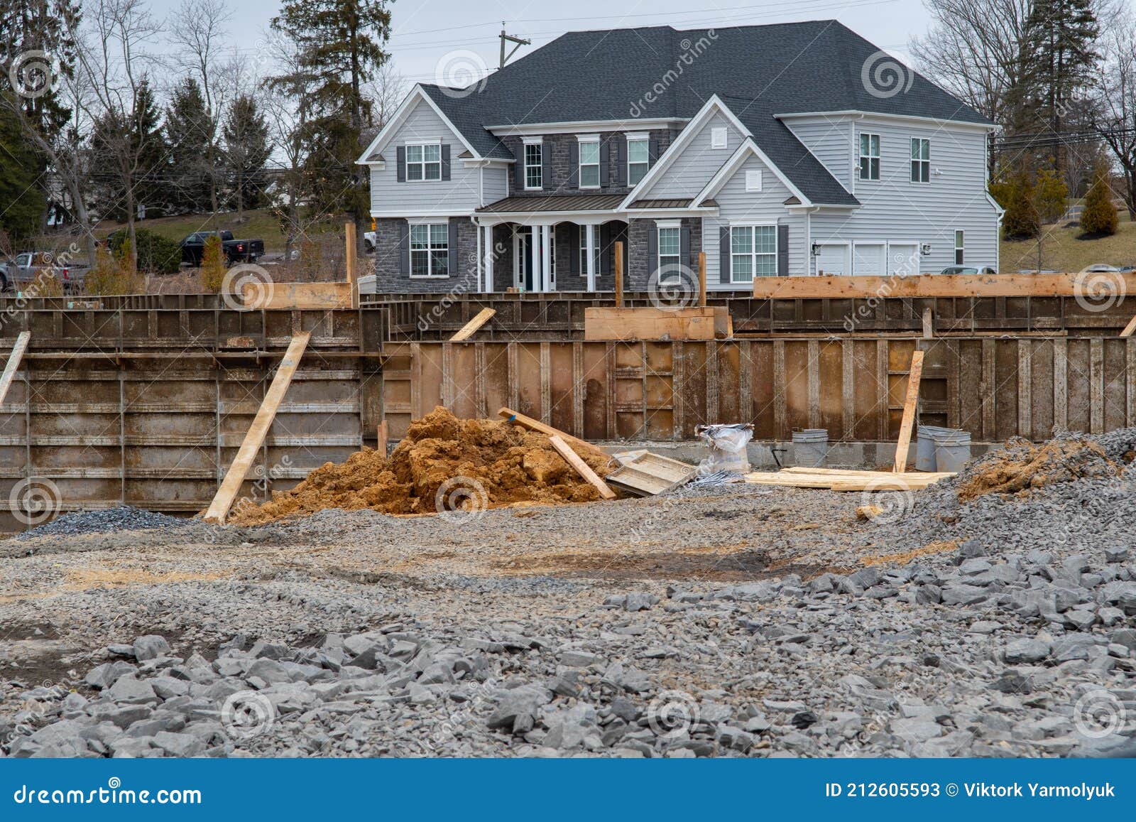 Iron Formwork Foundations House Site Steel Frame Stock Image - Image of ...