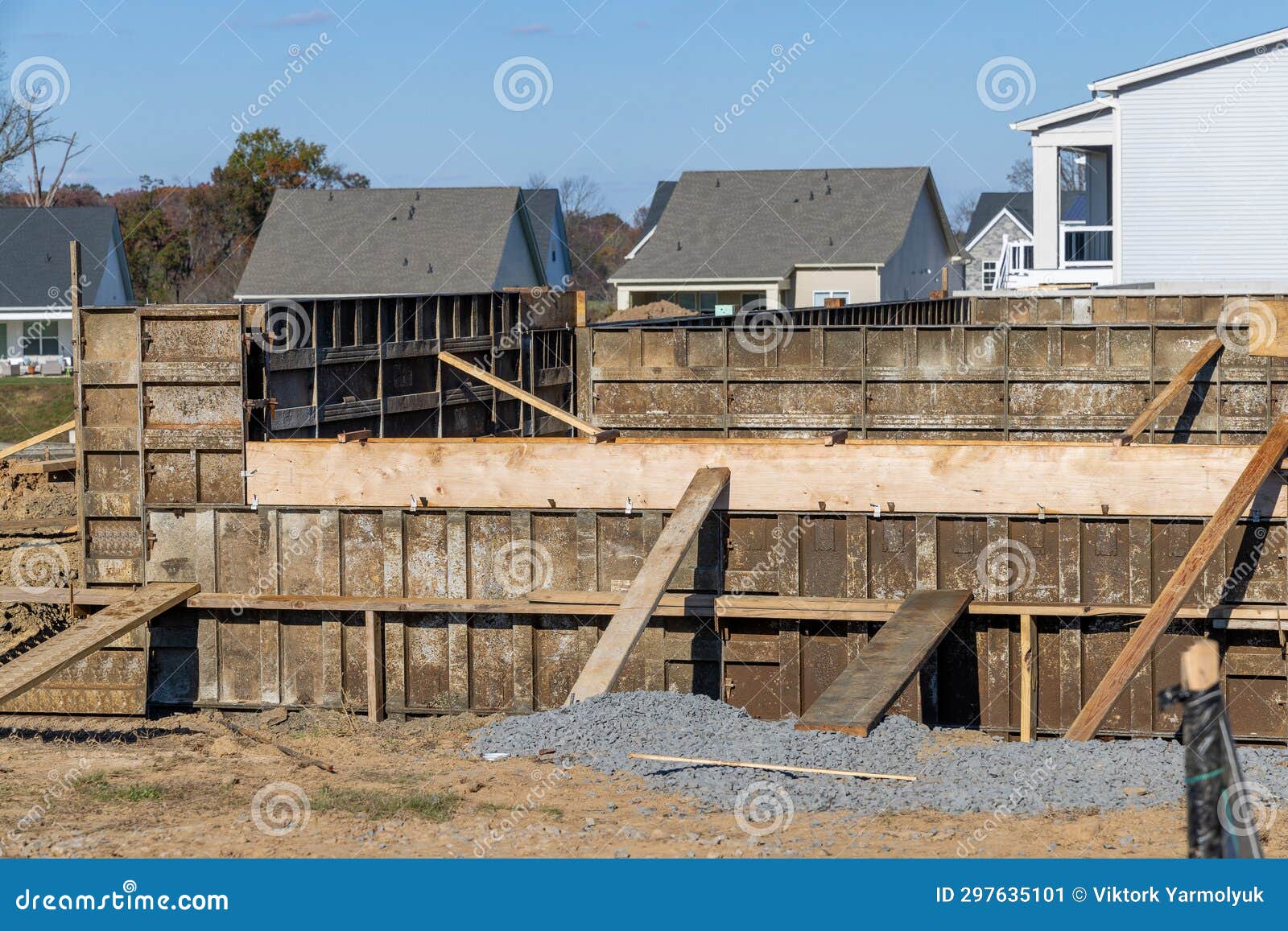 Iron Formwork Foundations House Site Steel Frame Ground Metal Steel ...