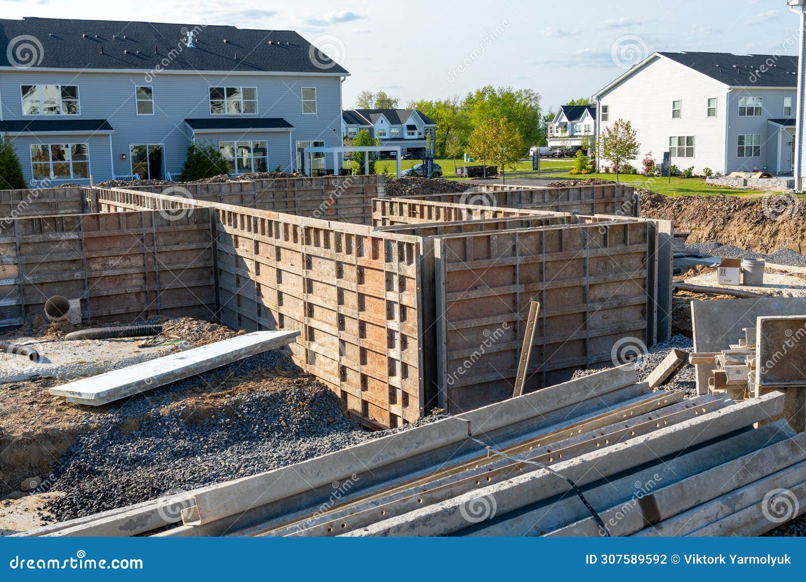 Iron Foundation Formwork for a New House Stock Photo - Image of iron ...