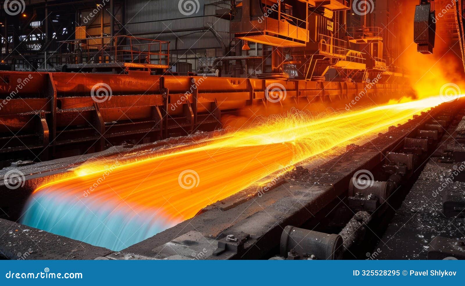 Iron Foundry. Continuous Casting Machine. Production of Steel Billets ...