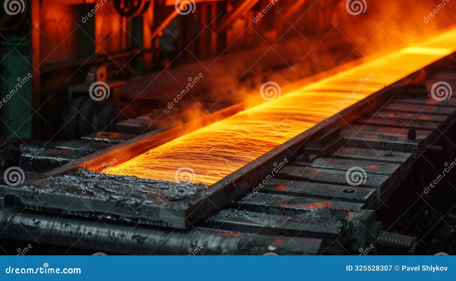 Iron Foundry. Continuous Casting Machine. Production of Steel Billets ...