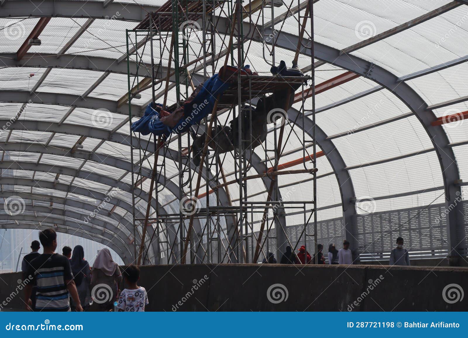 Iron Frame in the Middle of the Road at Noon Editorial Stock Photo ...